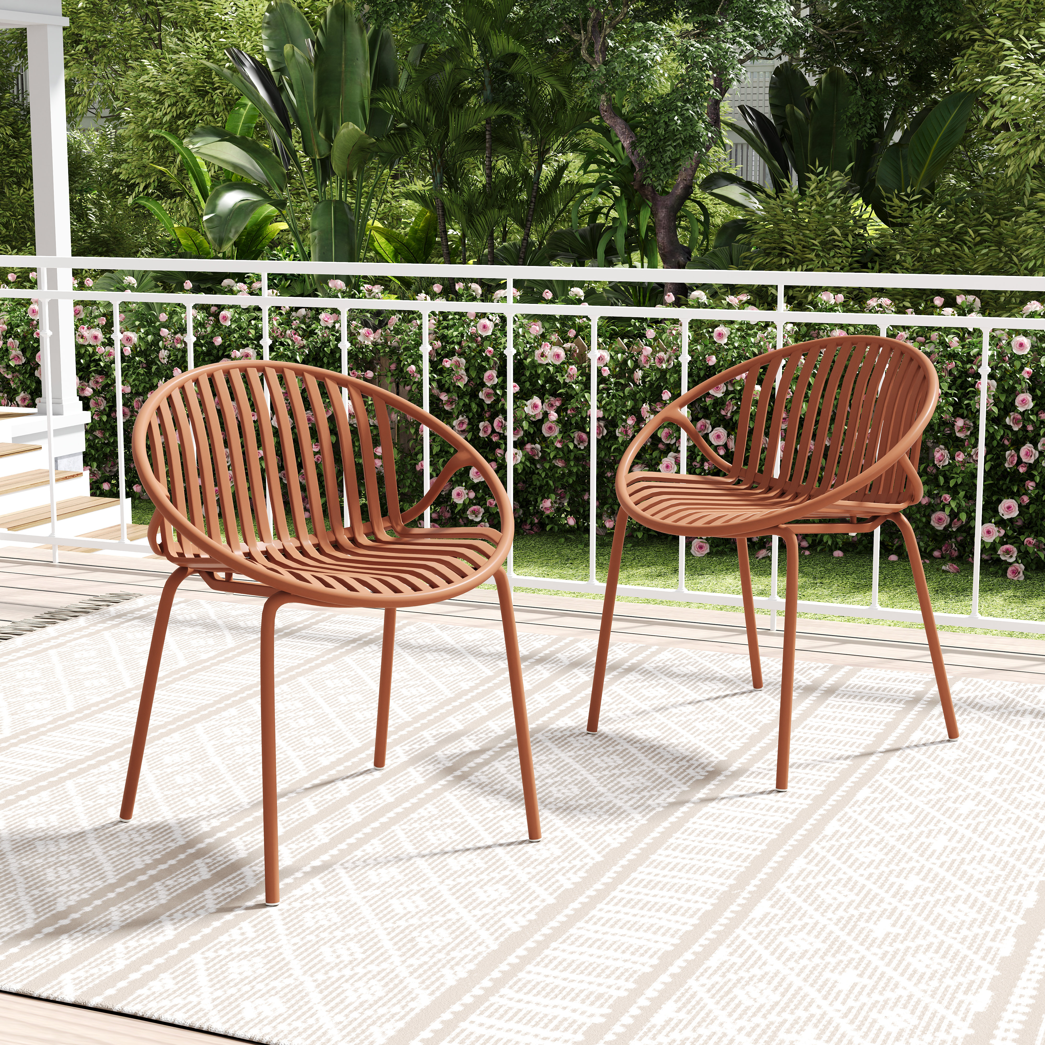 George Oliver Brentley Patio Stackable Dining Chairs Set | Wayfair