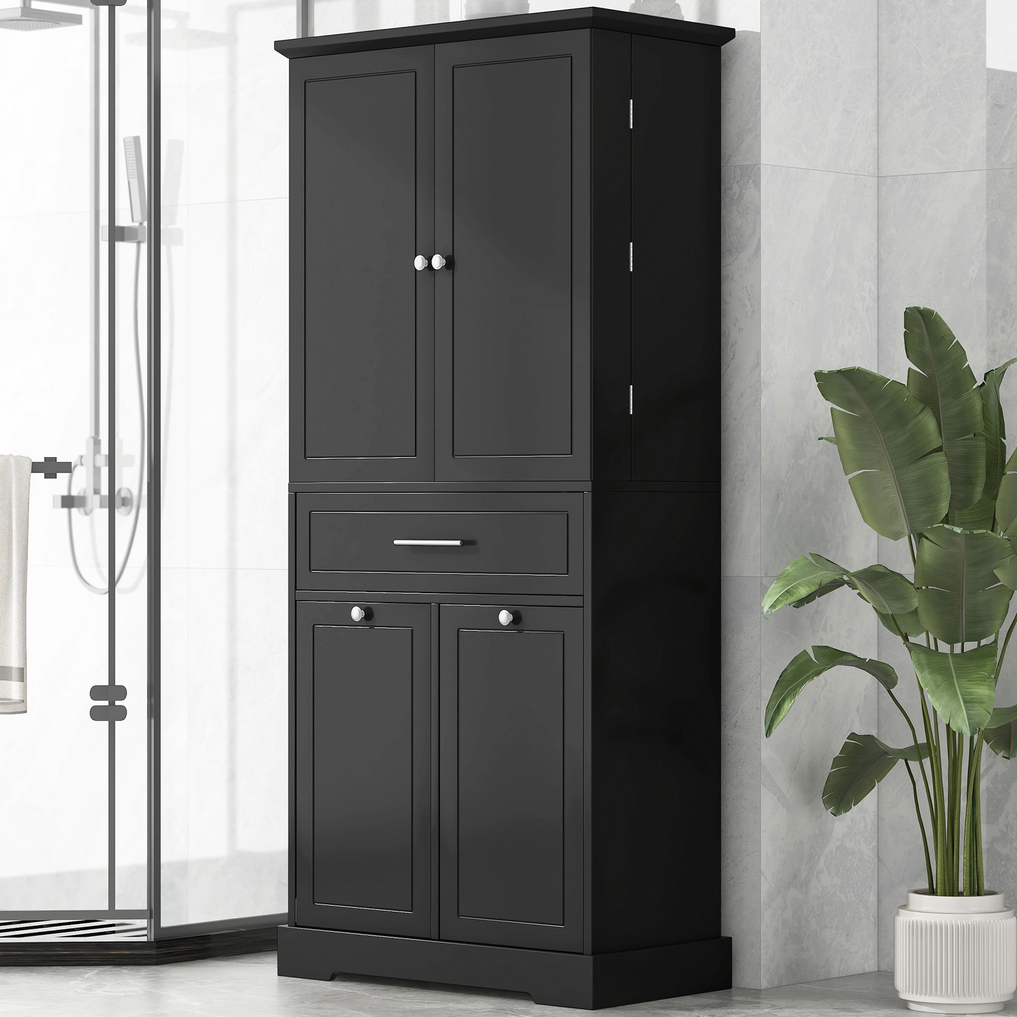 WFX Utility™ 72" Freestanding Drawer Bathroom Storage Cabinet, Linen ...