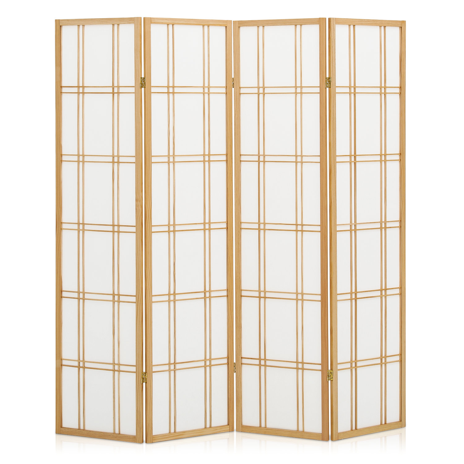 Latitude Run® Cloison de séparation murale en bois pliable 4 panneaux ...