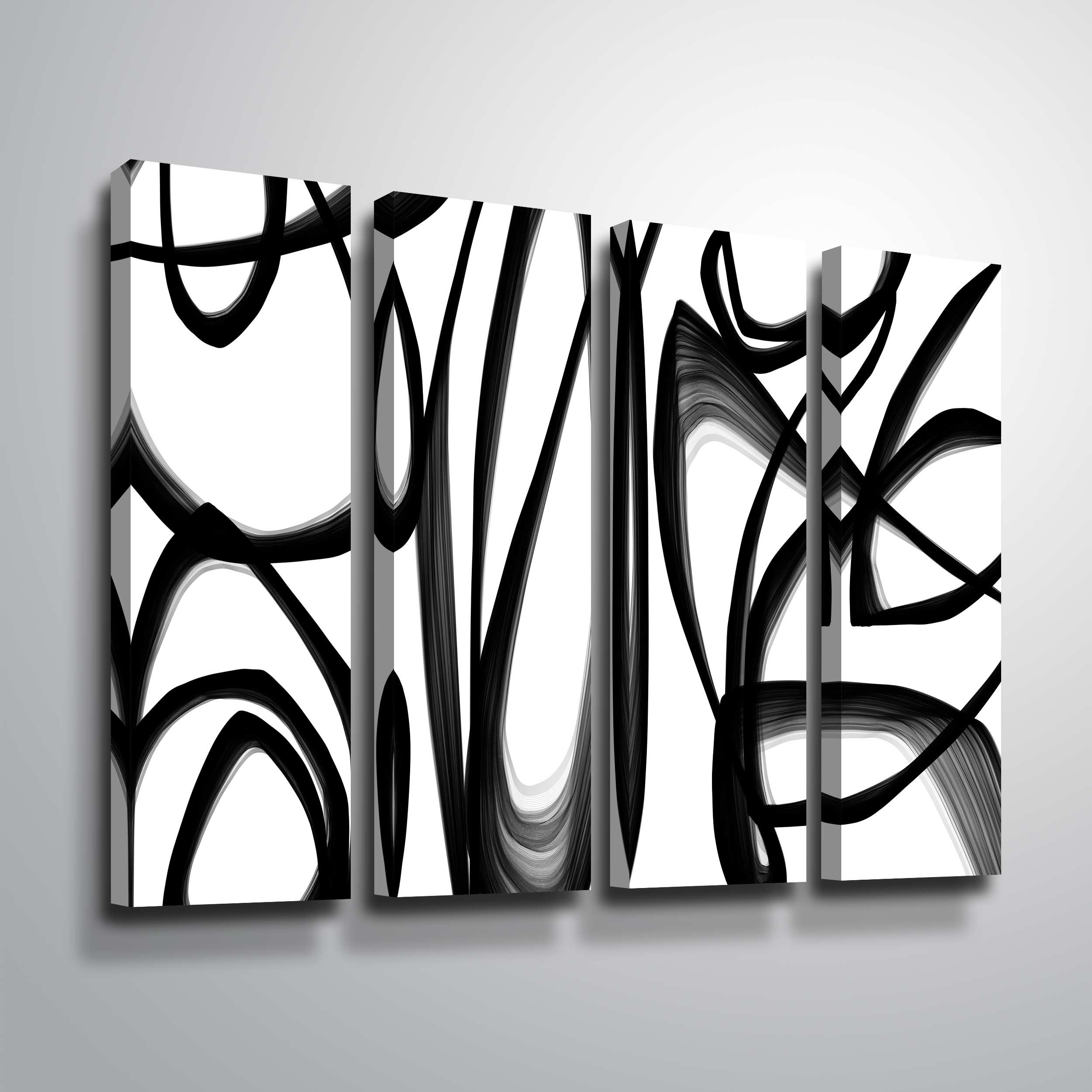Orren Ellis Abstract Poetry 145 - 4 Piece Print Set on Canvas | Wayfair