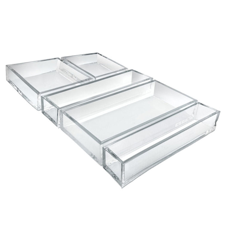 Azar Displays Deluxe 5 Piece Clear Acrylic Tray Set: Two Narrow ...