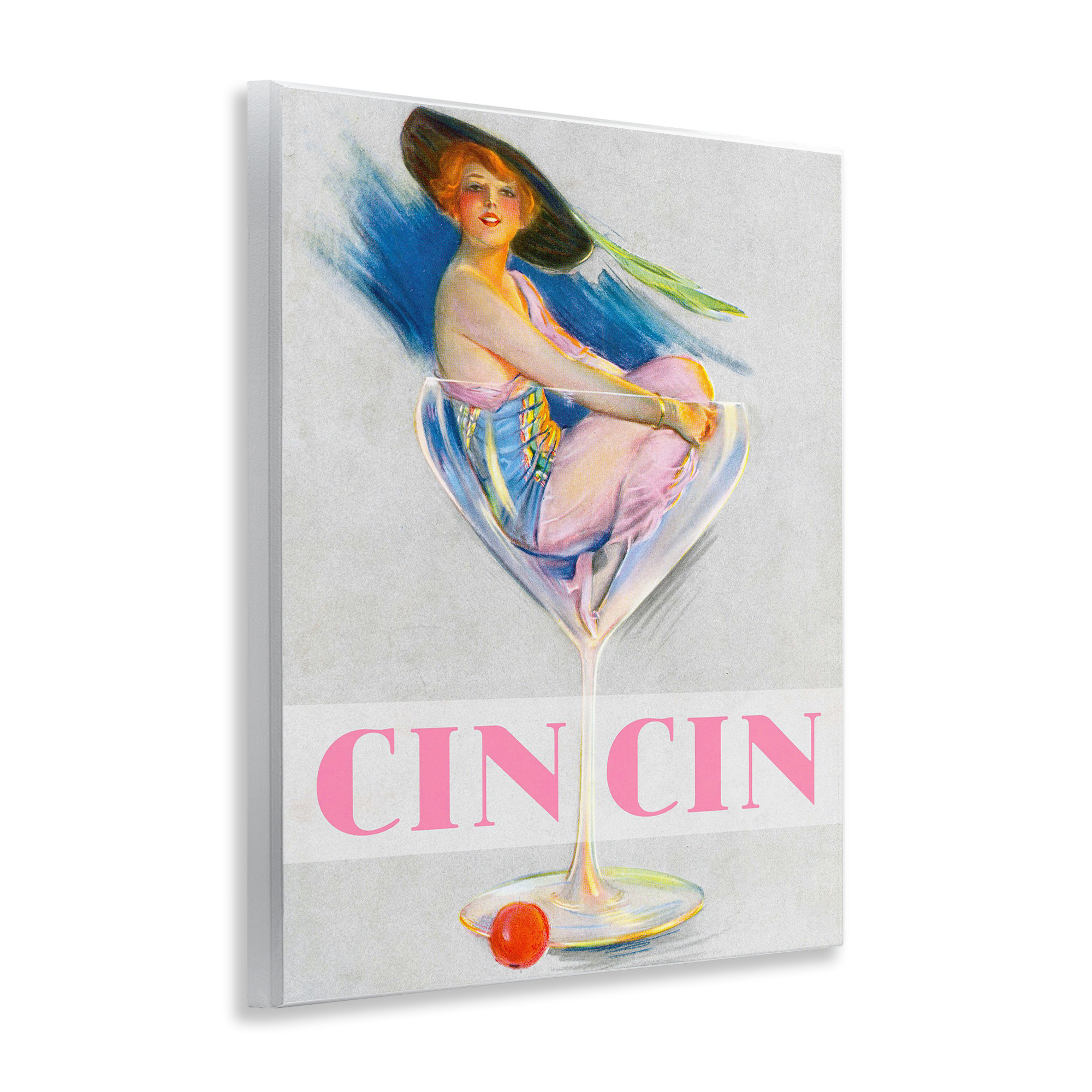 Mercer41 Vintage Woman in Wine Glass Wall Plaque Art, design by Lil ...