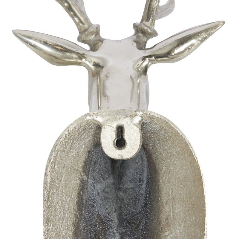 Union Rustic Aluminum Metal Head Deer Silver Wall Decor & Reviews | Wayfair
