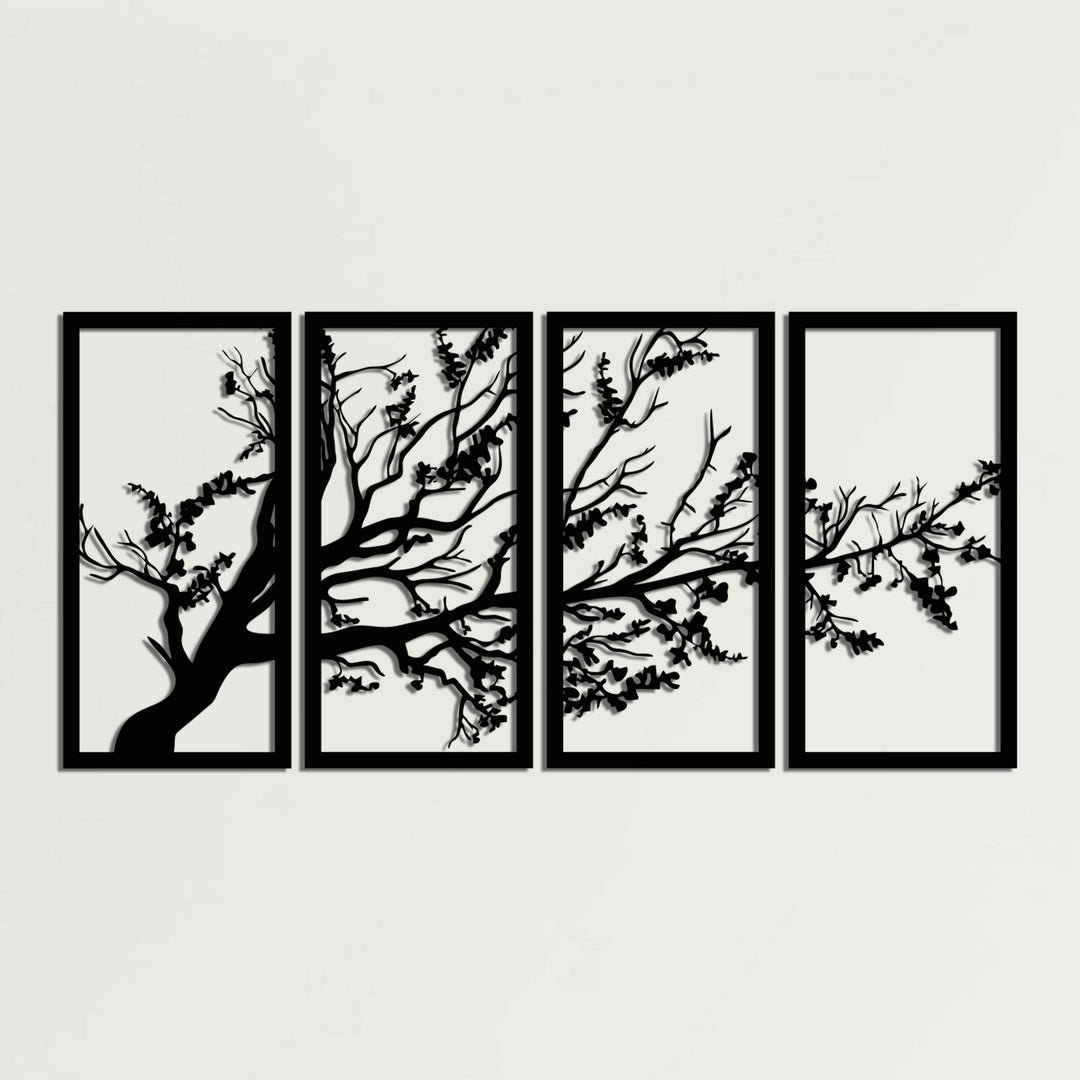 Lark Manor™ Tree of Life 4-Panel Large Metal Wall Art, Oversized Nature ...