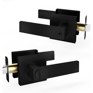 Mega Handles I Entry Lever Door Handle and Single Cylinder Deadbolt ...