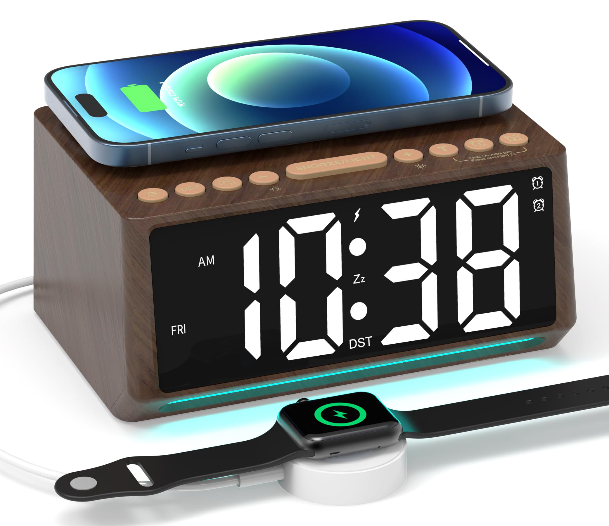 Wade Logan Retro Digital Alarm Clocks For Bedrooms With Large Numbers ...