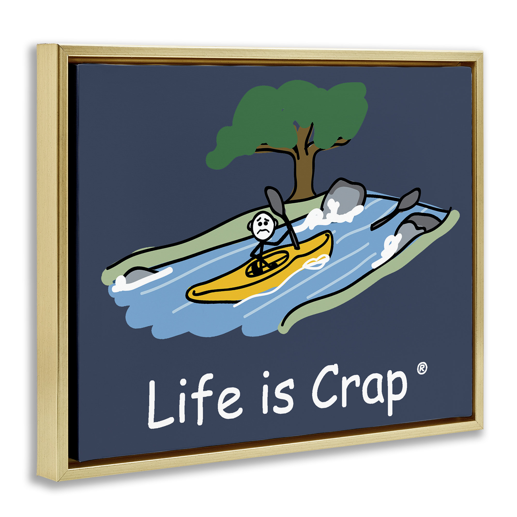 Latitude Run® Life Is Crap Kayaker Floater Canvas Wall Art by LIC | Wayfair