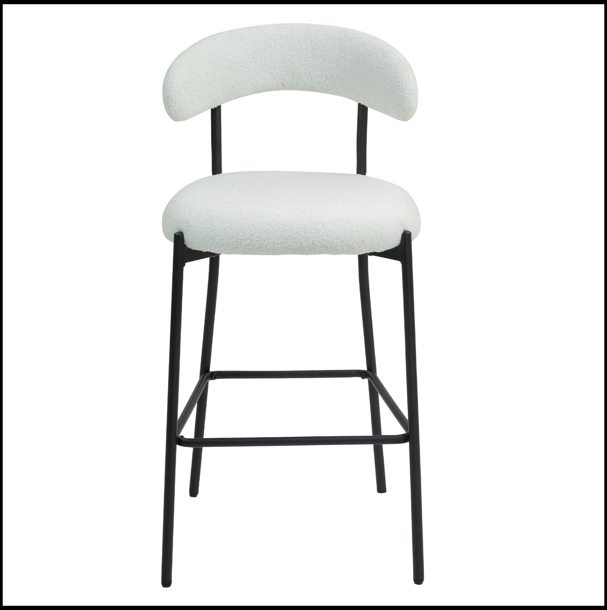 George Oliver 26'' Counter Height Bar Stools Teddy Fabric Cover Kitchen ...