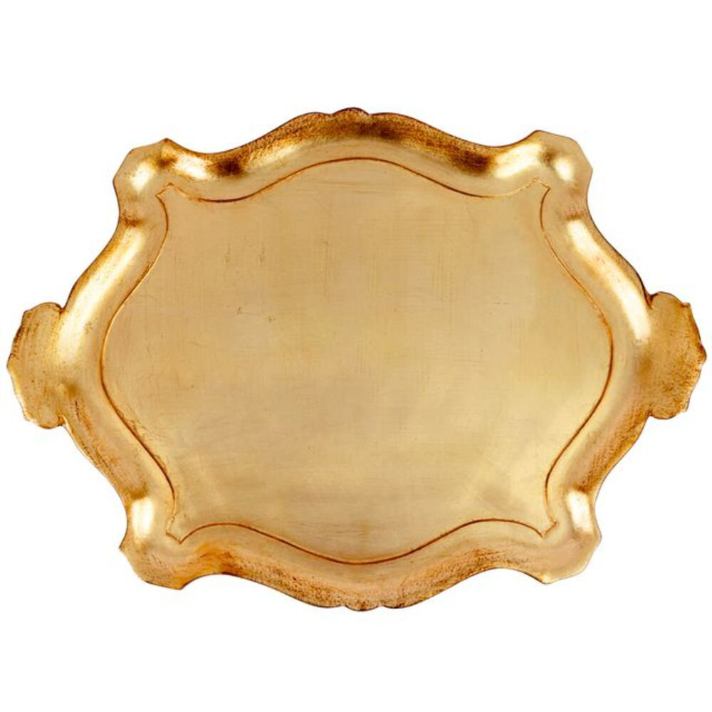 VIETRI Florentine Wooden Accessories Gold Extra Large Oblong Tray | Wayfair