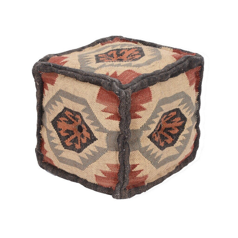 Union Rustic Jarrison 16" Wide Tufted Square Geometric Pouf Ottoman ...