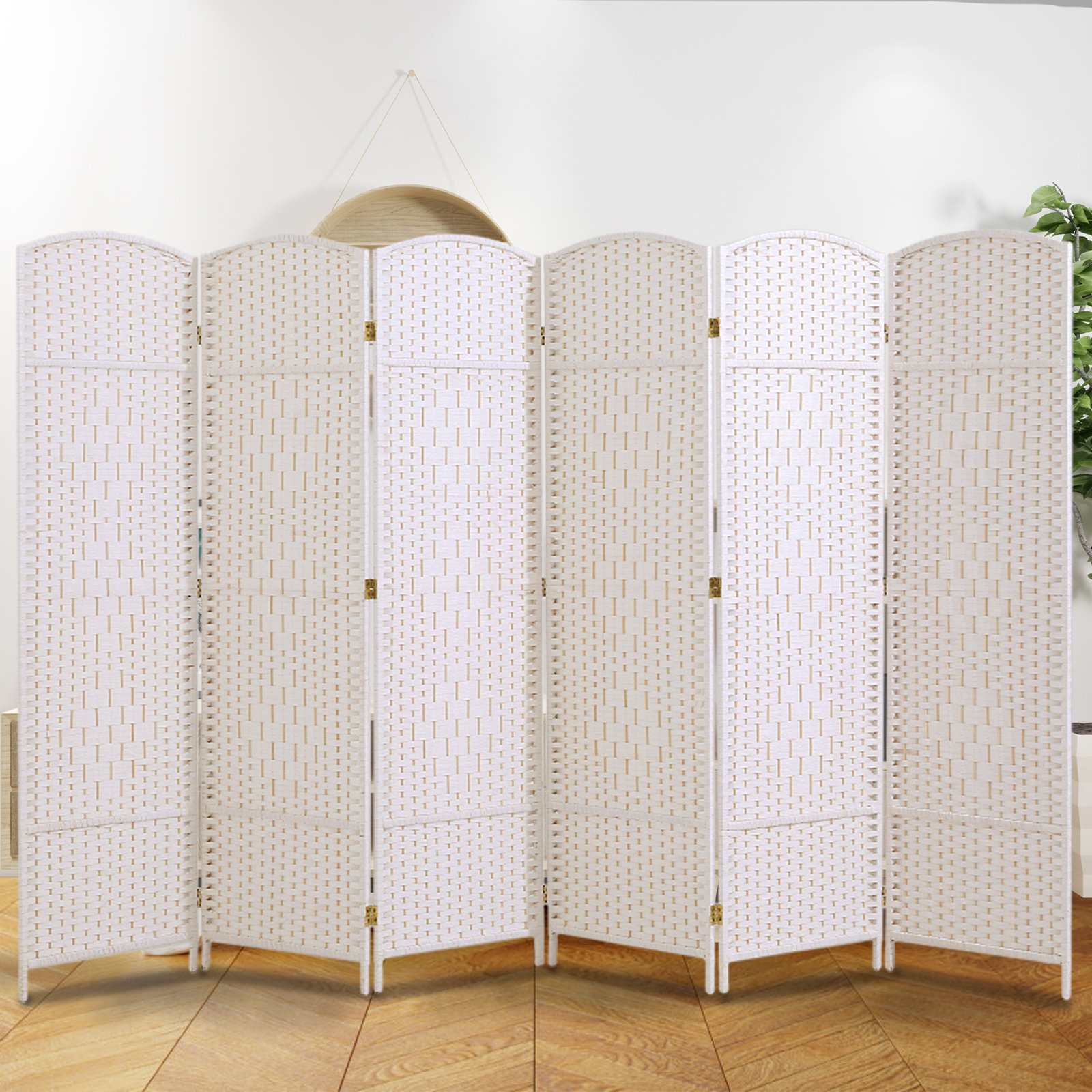 Winston Porter 6 Panel Room Divider 6Ft Freestanding Double Hinged ...