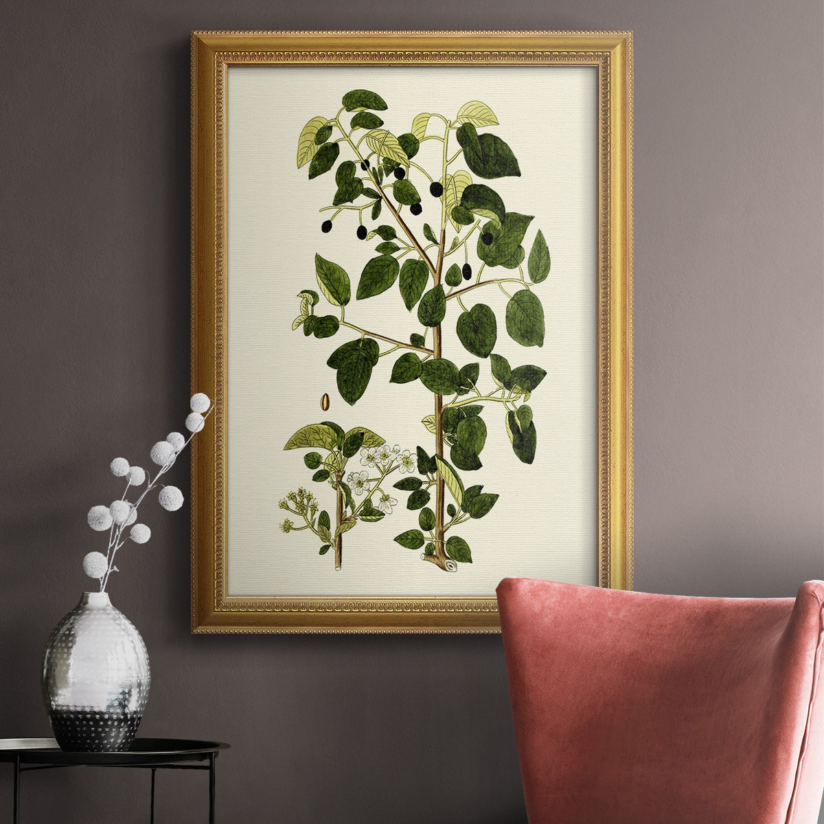 Gracie Oaks Olive Greenery V Premium Framed Canvas- Ready To Hang ...