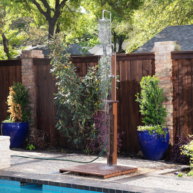 HIGEMZ Rain-Style Outdoor Shower, Natural - Wayfair Canada