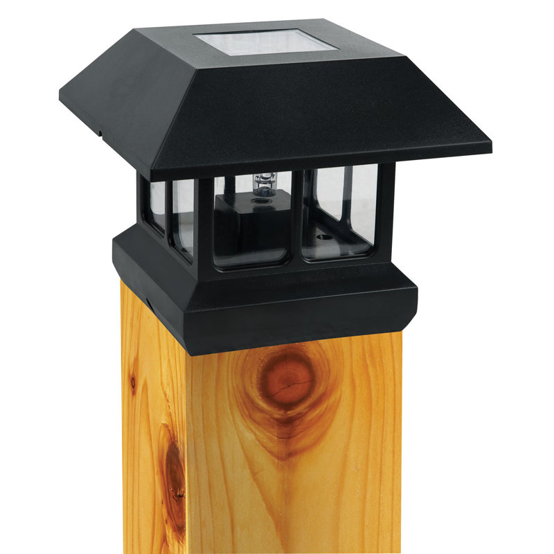 Sterno Home Black Solar Powered Integrated LED Fence Post Cap & Reviews ...