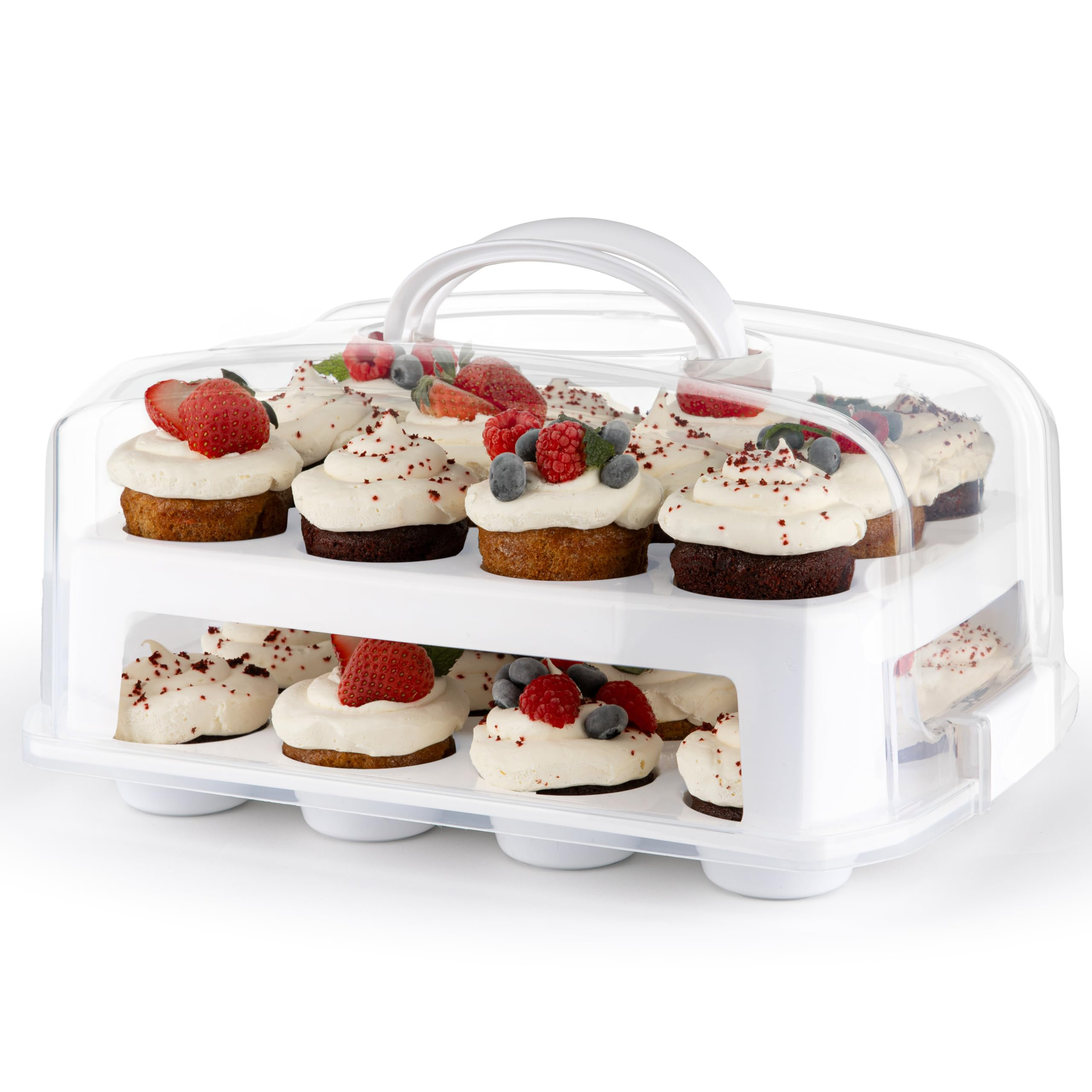 Prep & Savour Cupcake Carrier 24 Count - Sturdy Cupcake Holder With Lid ...