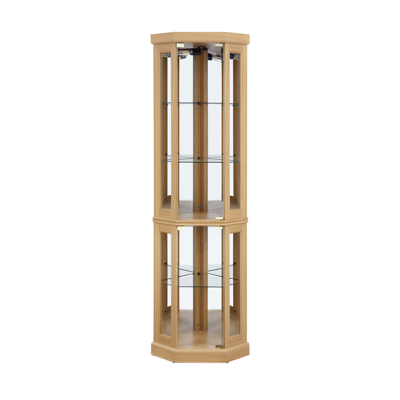Lipoton Corner Glass Cabinet Lighted Curio Cabinet Corner Display Case ...