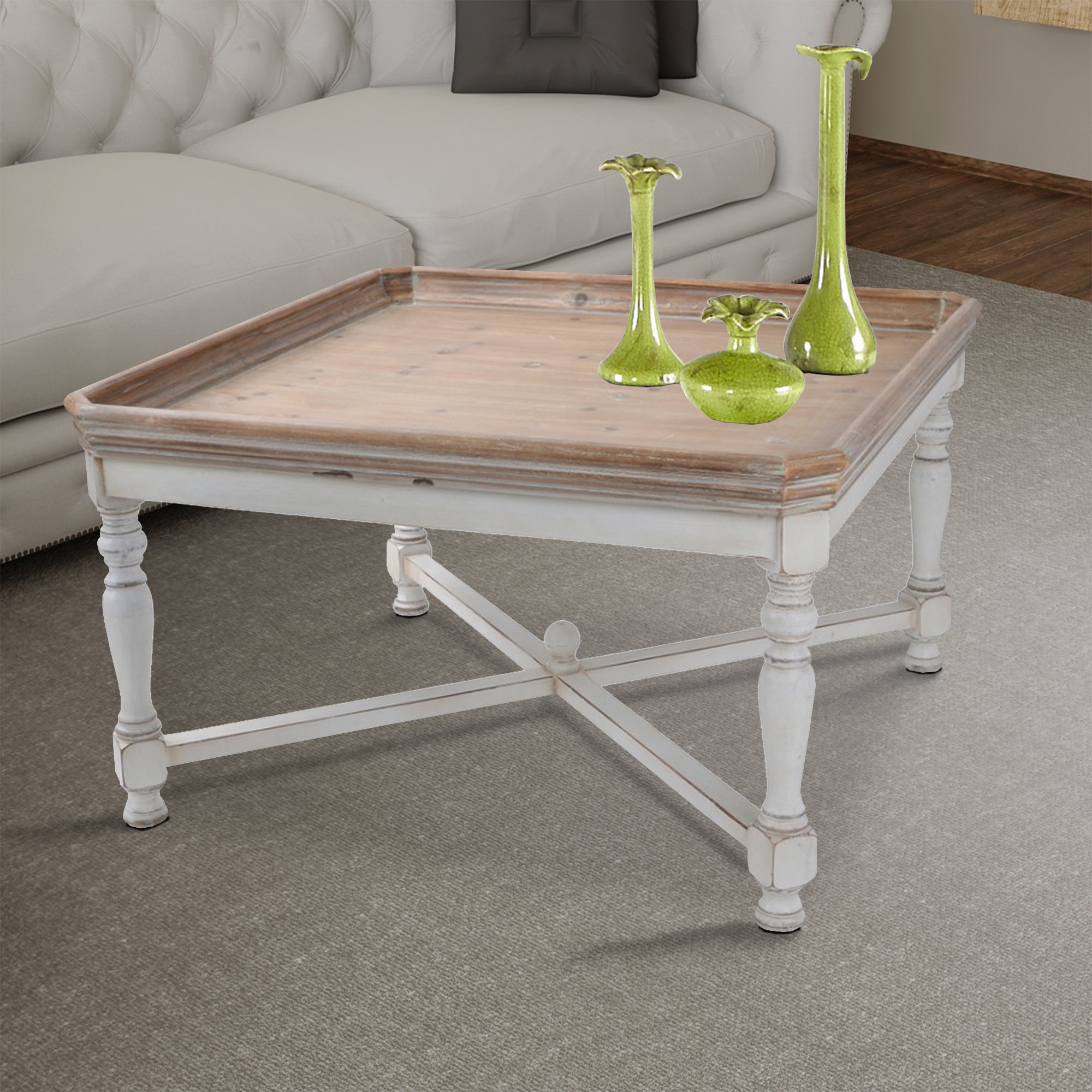 Rosalind Wheeler Square Shaped Wooden Coffee Table & Reviews | Wayfair