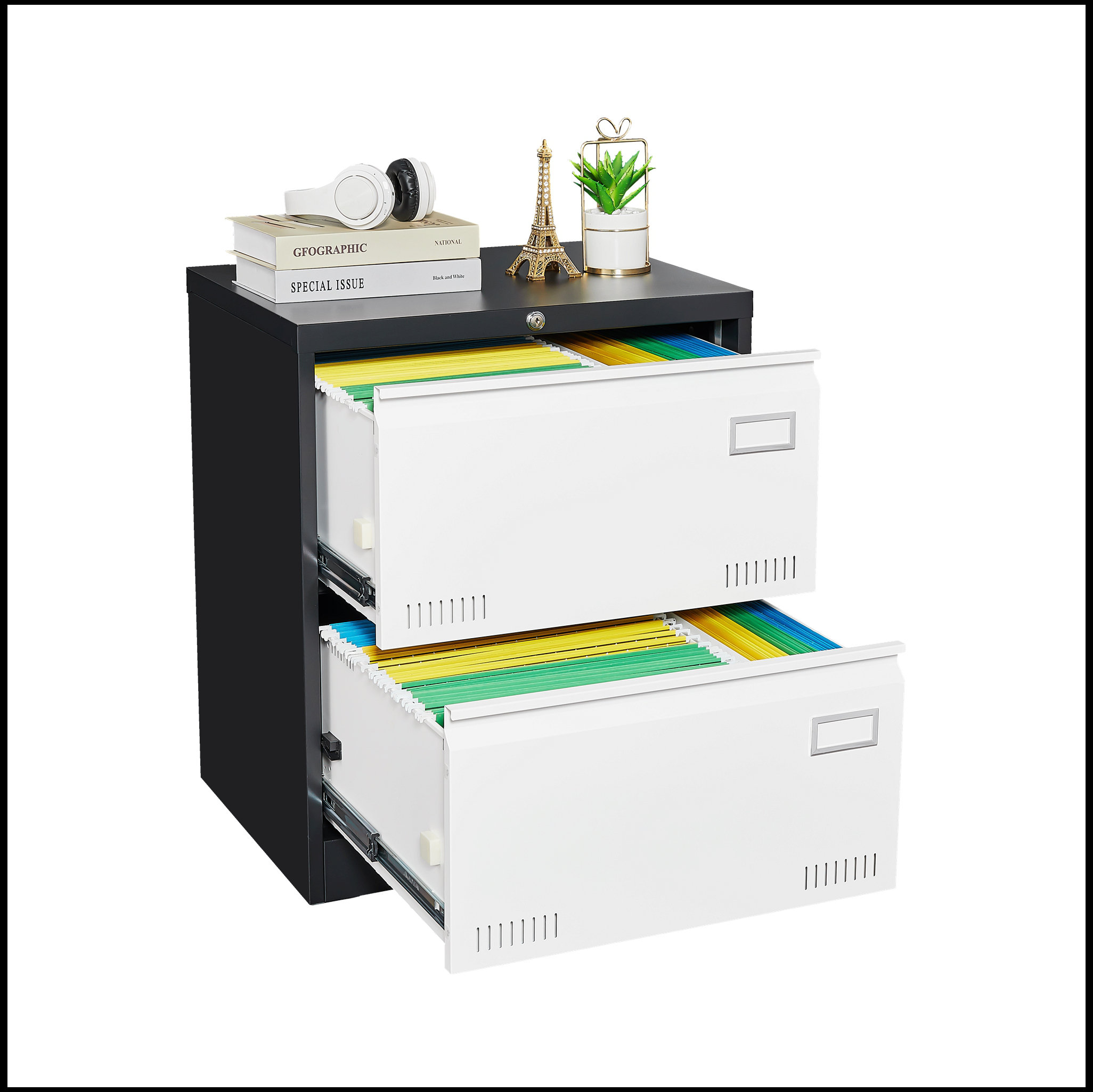 Mercer41 2 Drawer Metal Lateral File Cabinet with Lock,Office Vertical ...