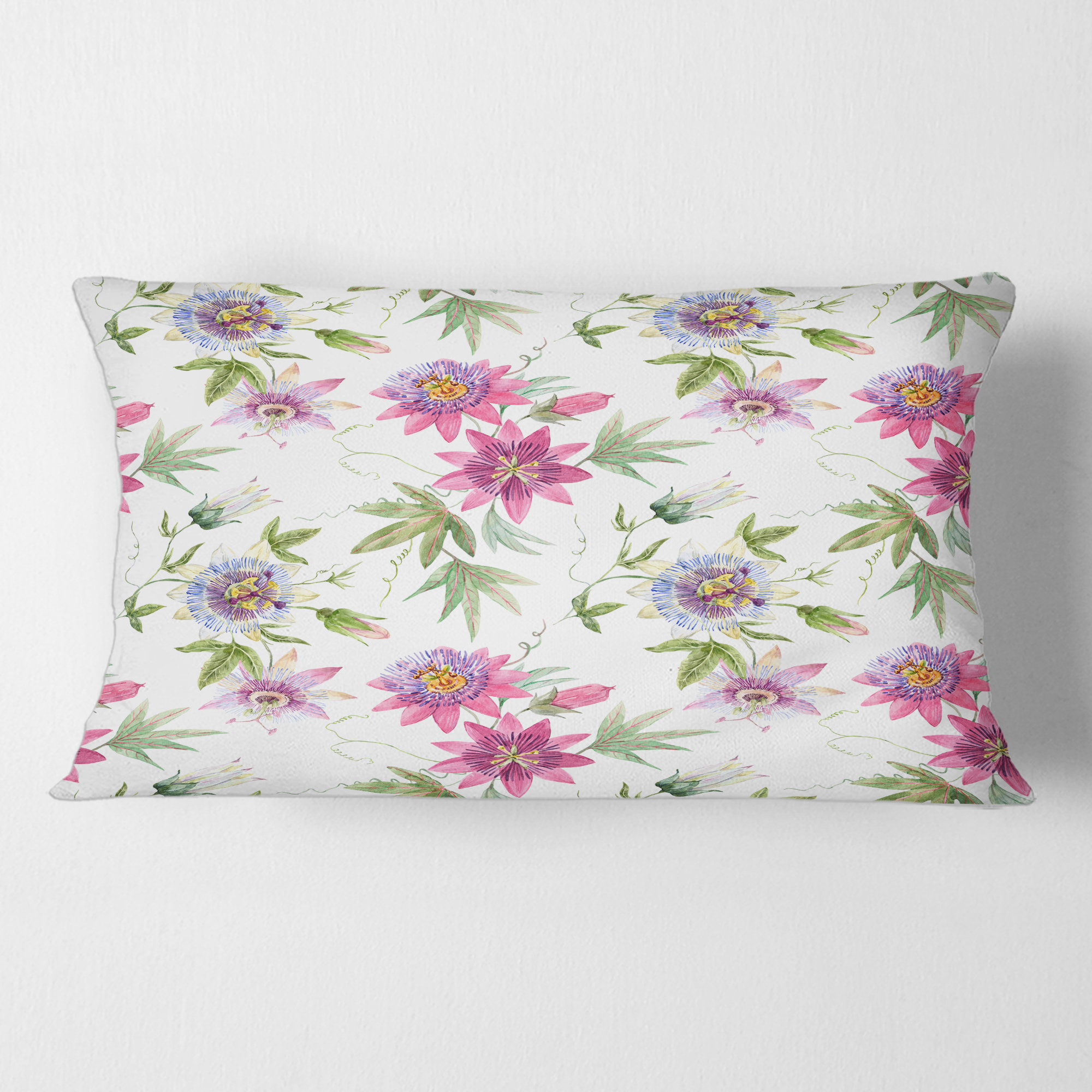 Design Art Passionflower Flowers Rectangular Pillow Cover & Insert ...