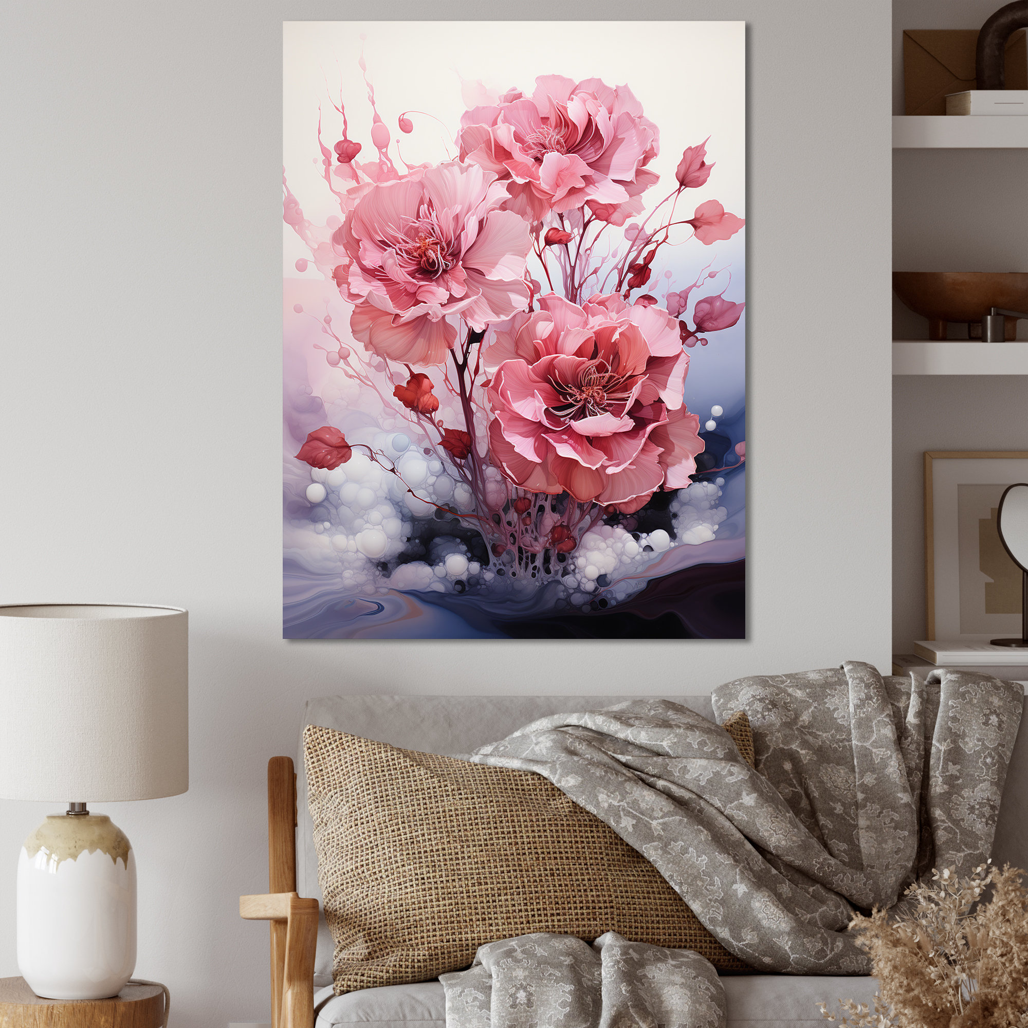 Red Barrel Studio® Ambretta Pink Minimalism Serenity in Flowers II ...