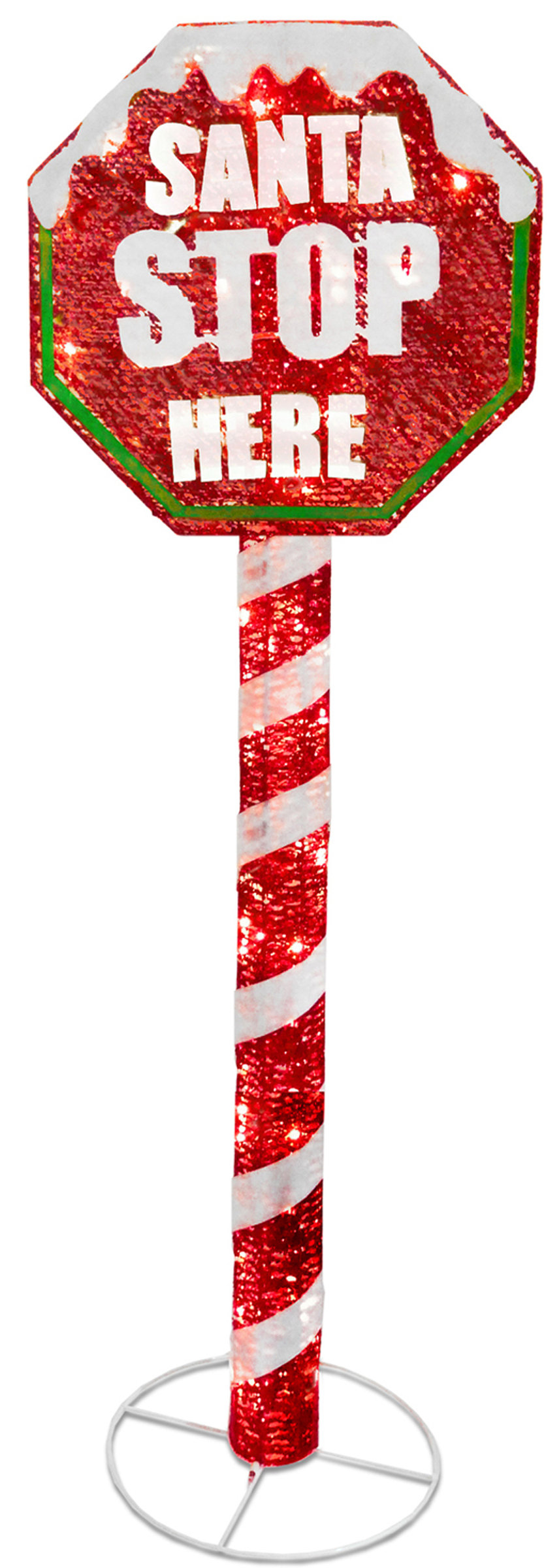 The Holiday Aisle® 60 in. Stop Sign Decoration with LED Lights ...