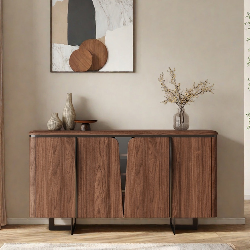 Hokku Designs Modern Minimalist Solid Wood Console Cabinet | Wayfair