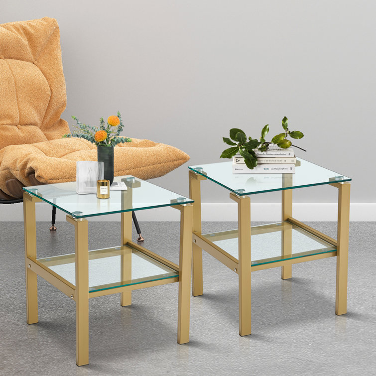 Latitude Run® Glass Top End Table Set | Wayfair
