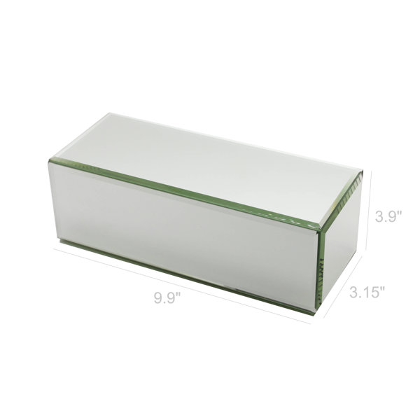 Mercer41 10.25 x 4.25 x 3.5" Rectangular Glass Mirror Risers 6 sided ...