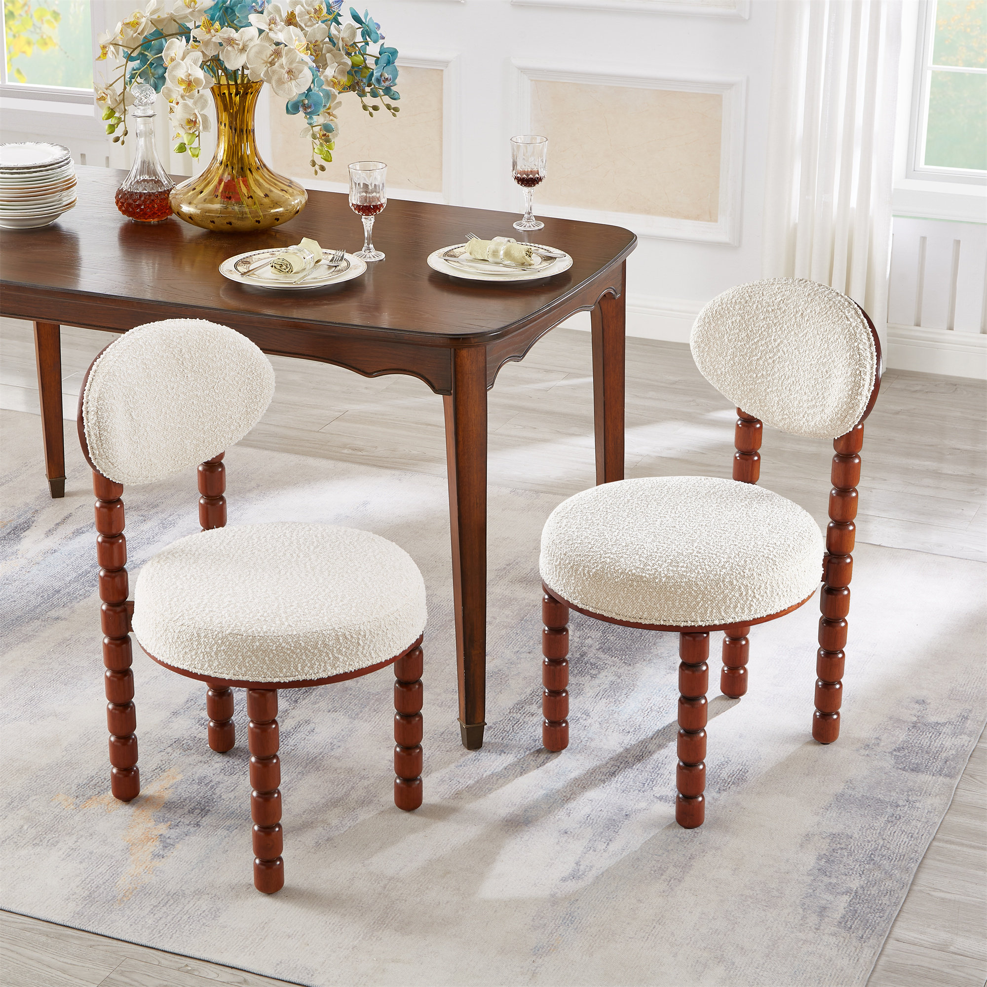 Dakota Fields Cheyton Upholstered Wooden Side Chair (Set of 2) | Wayfair