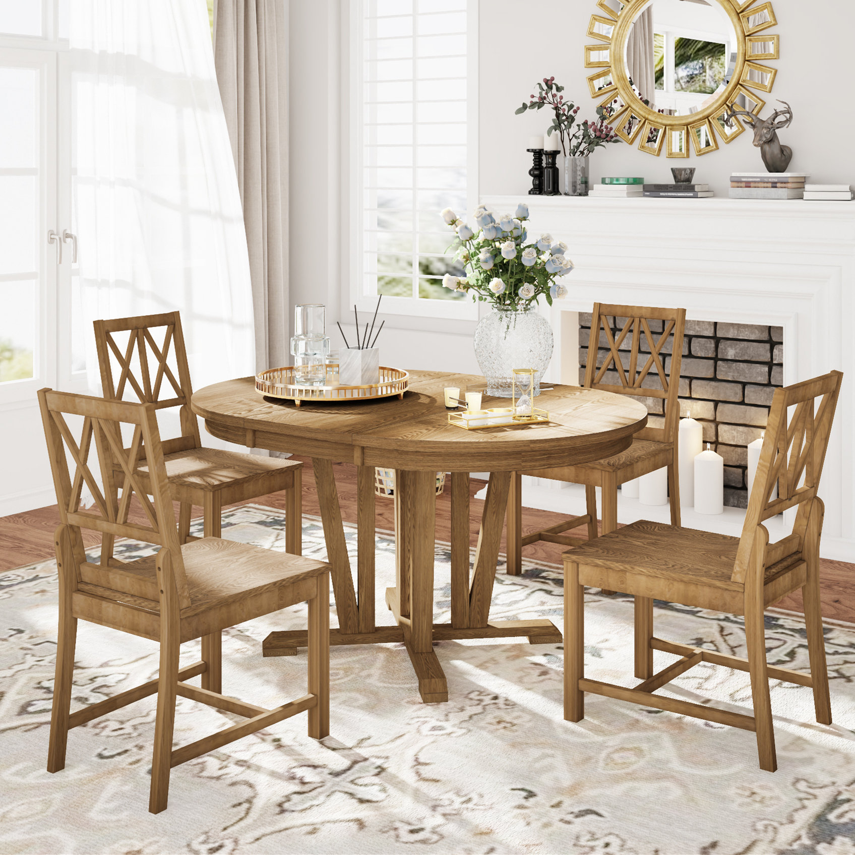 Gracie Oaks 5 - Piece Extendable Dining Set | Wayfair