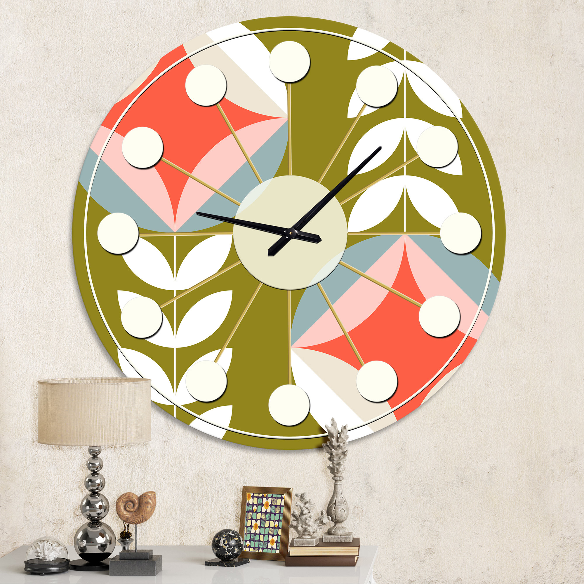 East Urban Home Retro Botanical Pattern I - Mid-Century Modern wall ...