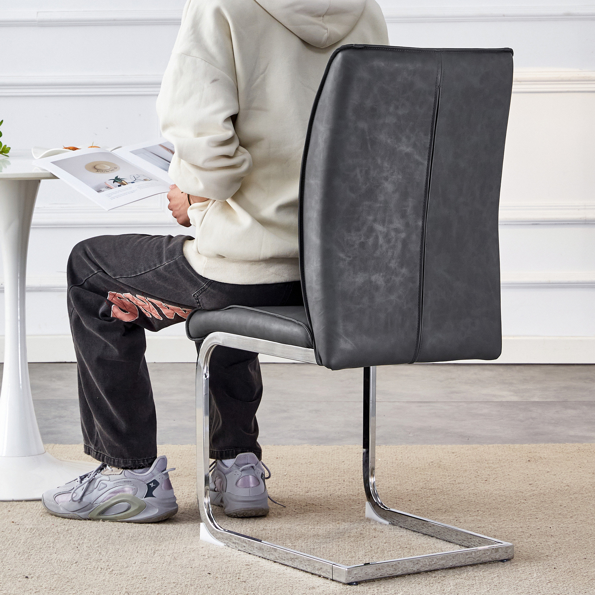 Orren Ellis Luxury Simple Arch Chair - Set Of 8 Pu High Resilience ...