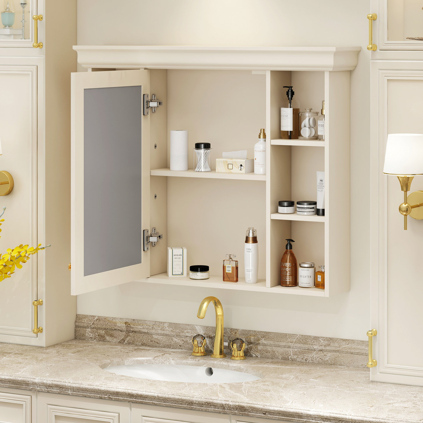 Winston Porter Wall Mounted Bathroom Storage Cabinet With Mirror Door ...