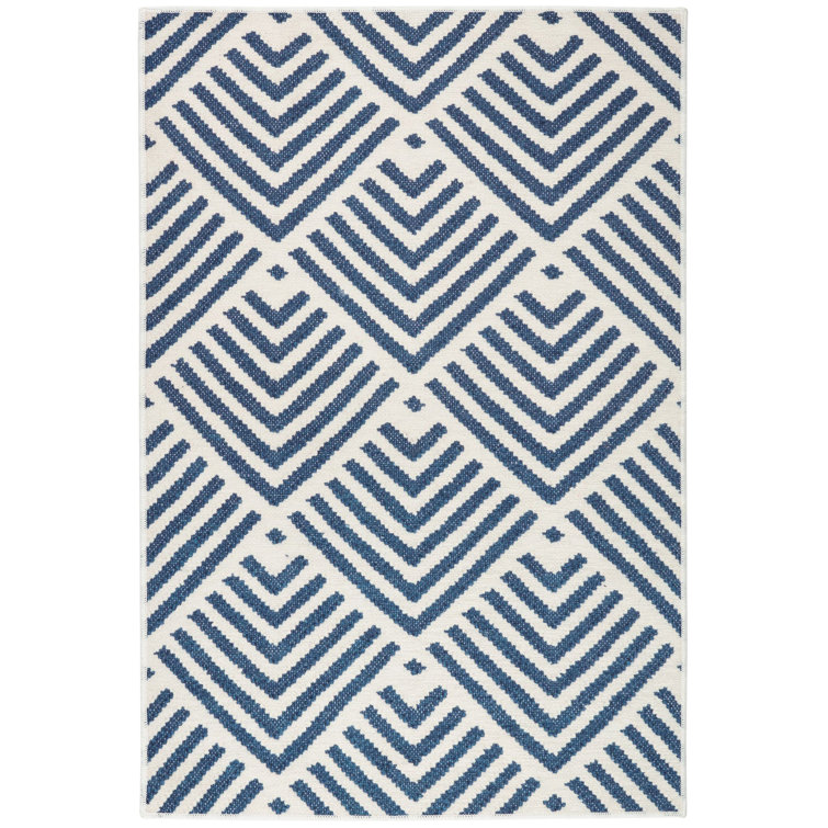 Dash and Albert Rugs Cleo Navy Machine Washable Rug & Reviews | Wayfair