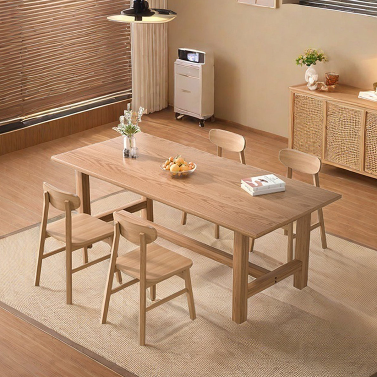 Beicang Home Solid wood table with simple rounded corners | Wayfair