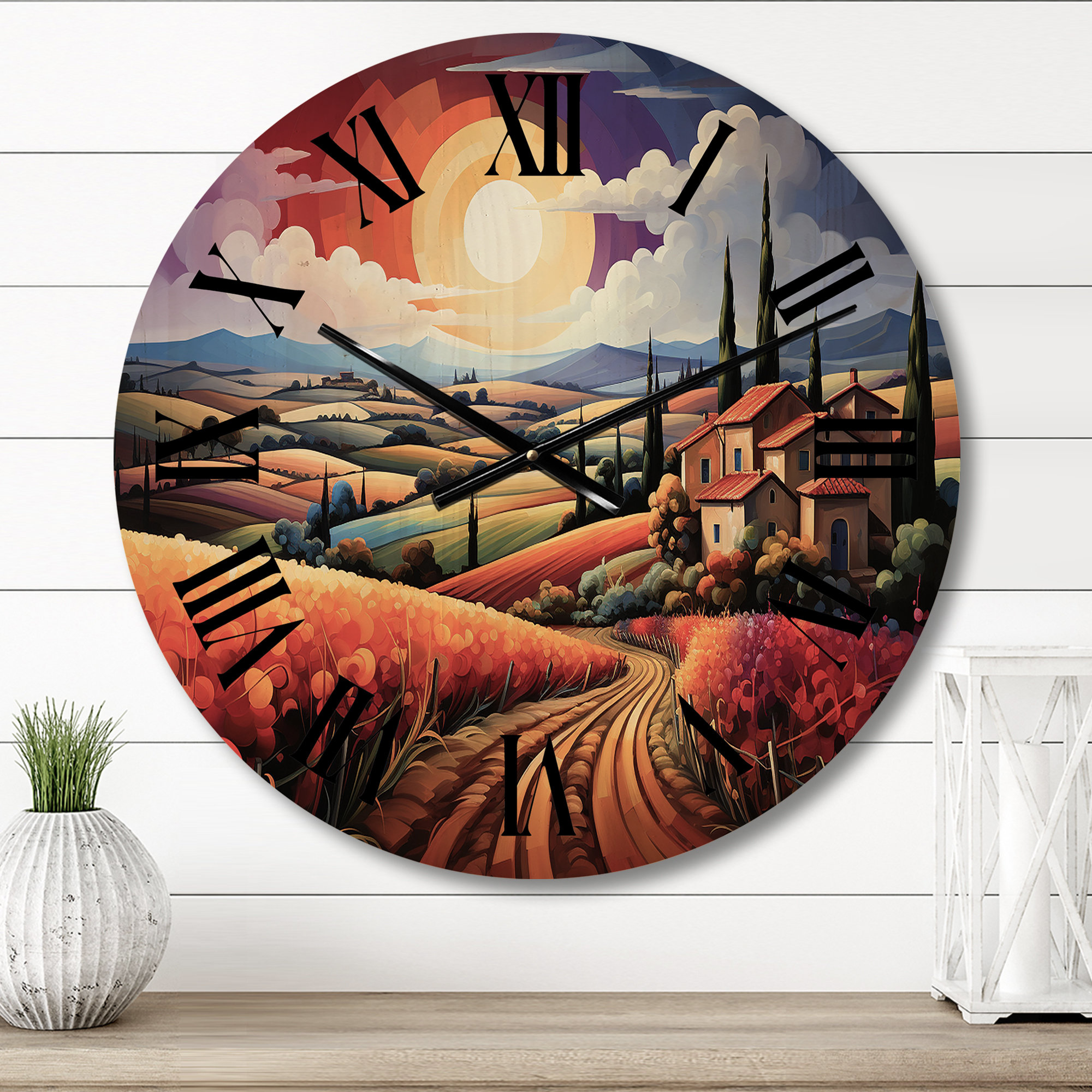 East Urban Home Italy Tuscan Vineyards IV - Italy Oversized Wood Wall ...