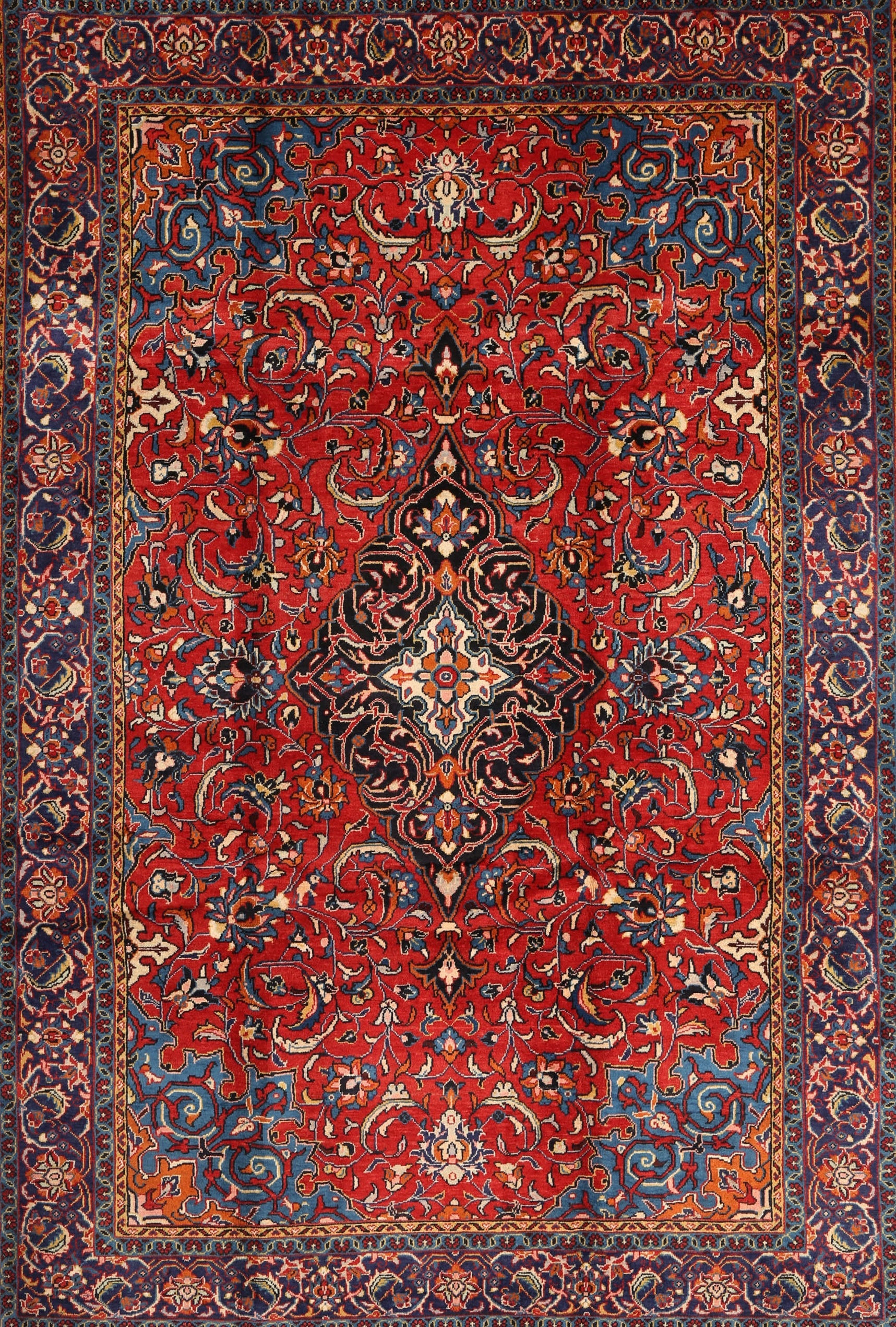 Alcott Hill® Gaelan Traditional Red/Navy Blue Area Rug | Wayfair