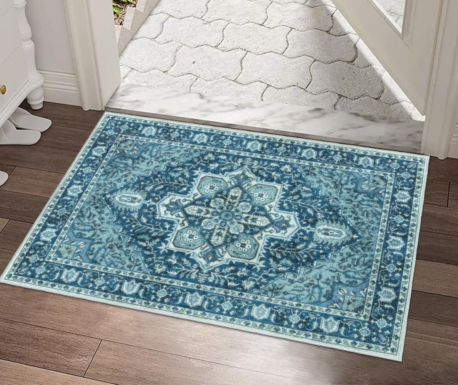 Bungalow Rose Non Slip Retro Door Mat | Wayfair