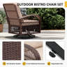 Winston Porter 3-Piece Patio Outdoor Wicker Swivel Rocking Chair Set ...