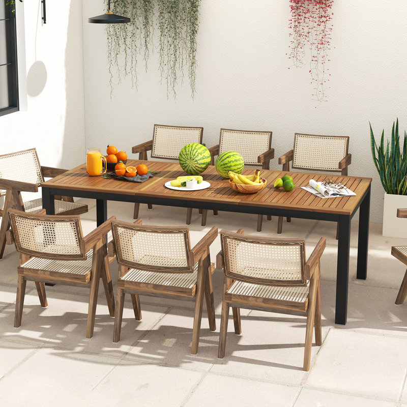 Ebern Designs Palaiseur Rectangular 79'' L x 35.5'' W Outdoor Dining ...