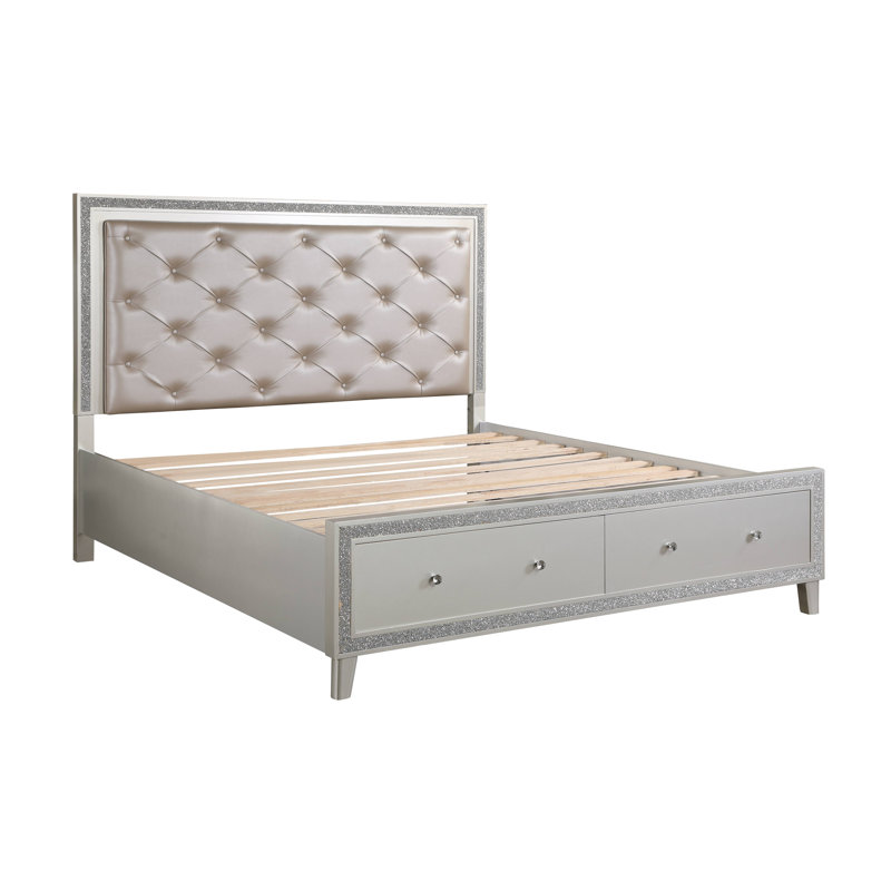 Rosdorf Park Esmahan Tufted Storage Bed with LED in Champagne - Wayfair ...