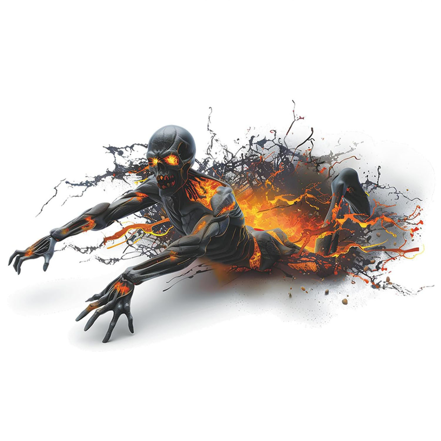 The Holiday Aisle® Halloween Wall Decor 3D Horror Flame Zombie Designs ...