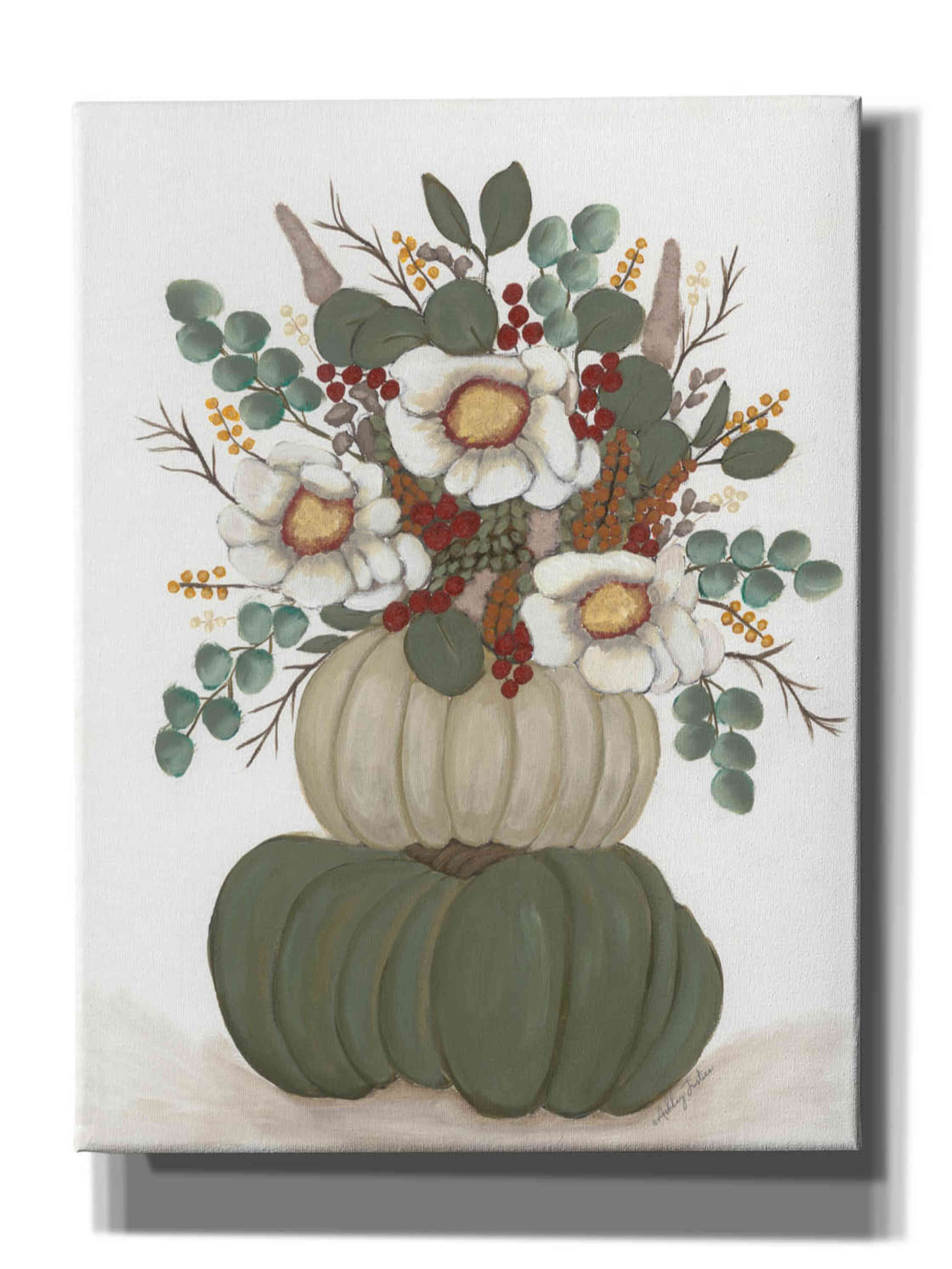 August Grove® Red Barrel Studio® 'Floral Pumpkin Stack' By Ashley ...