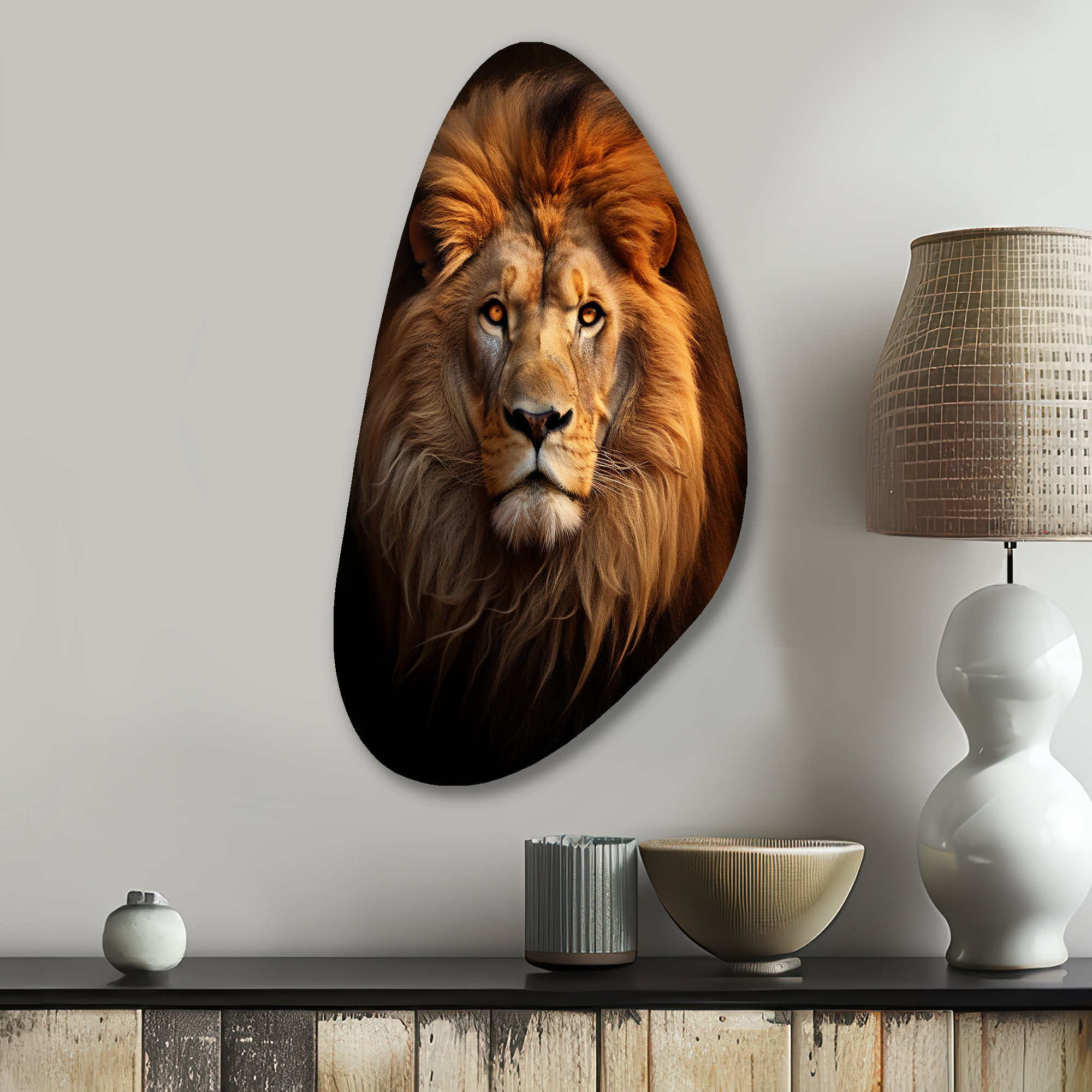 Dakota Fields Lion Regal Majesty Lion - Lion Fall Shape Irregular Metal ...