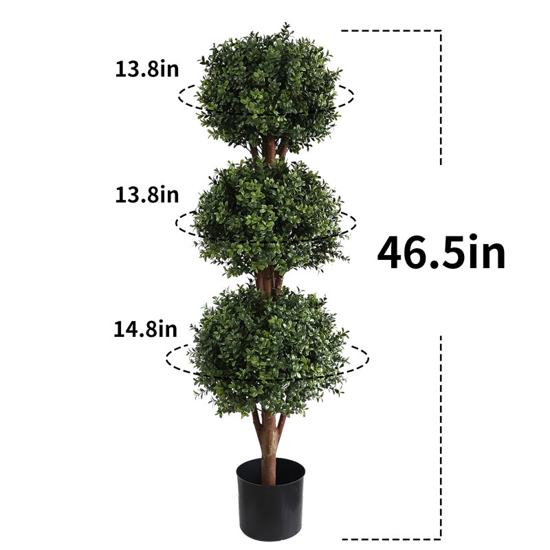 Primrue 2 Pack 46" Artificial Topiary Ball Tree | Wayfair
