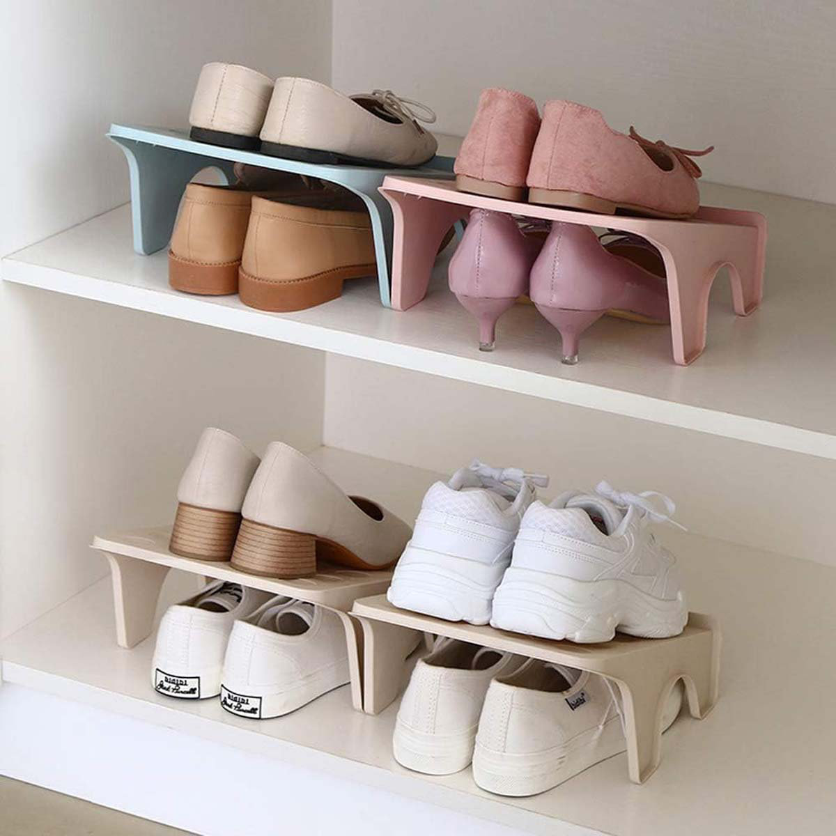 Rebrilliant Shoe Stacker Shoe Slots Organizer For Closet - 4 Pcs, Space ...