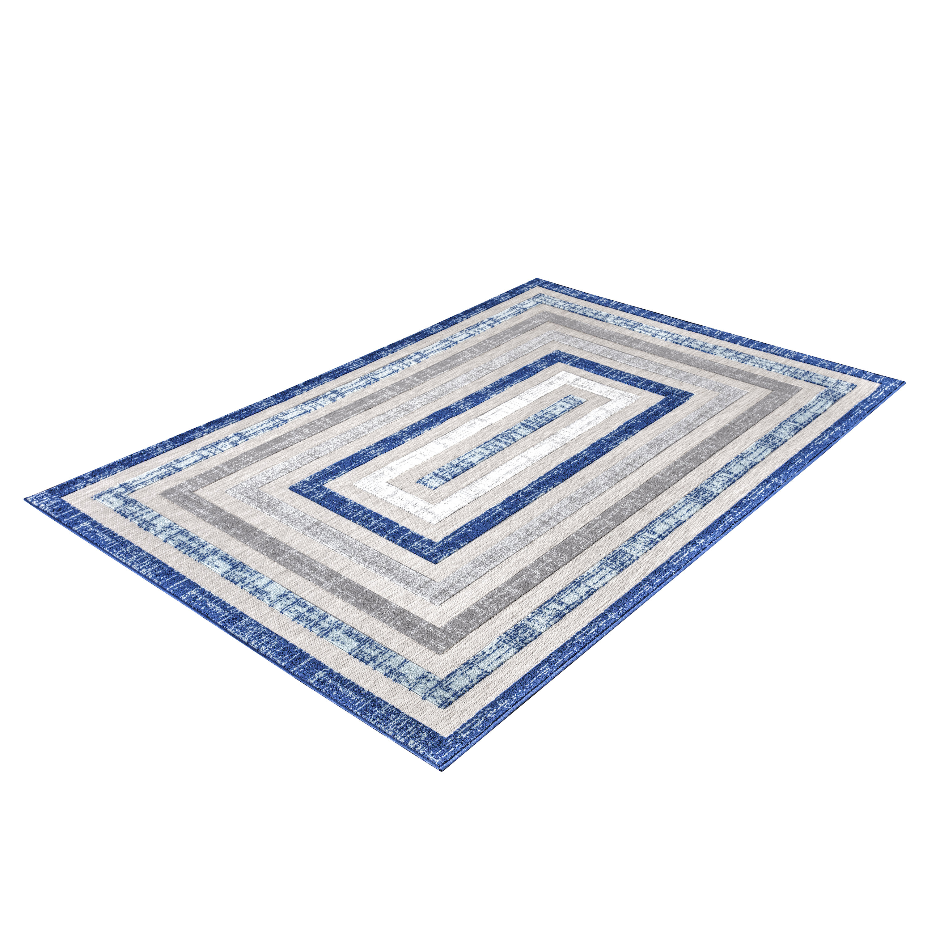 Dovecove Gibson Geometric Machine Made Polypropylene Area Rug in Blue ...