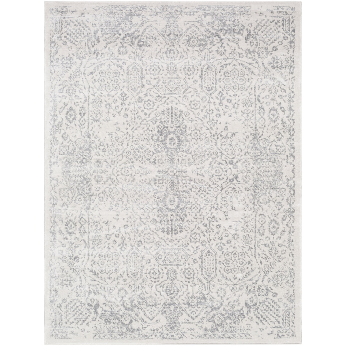 Mistana™ Shyann Oriental Gray/White Area Rug & Reviews | Wayfair