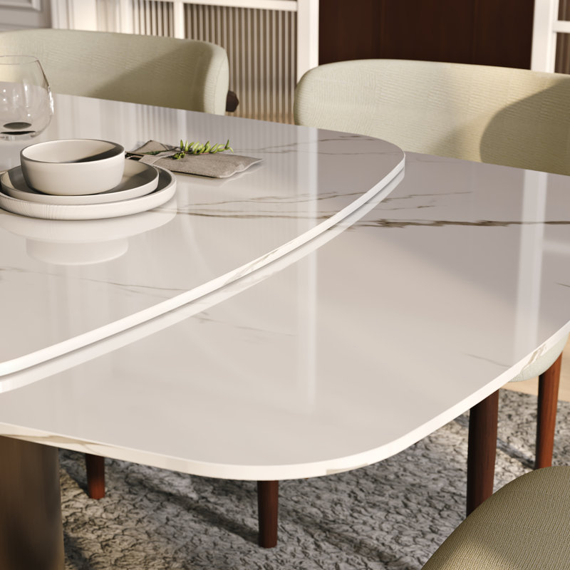 Orren Ellis Buchu 63-95"Extendable Modern Dining Table for 6-10, White ...