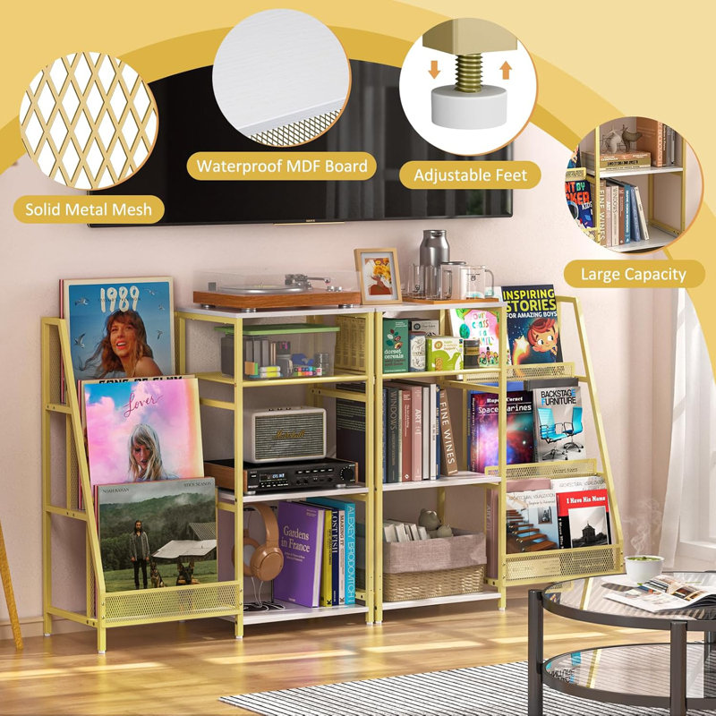 Mercer41 Wooden Kids Bookshelf with 3-Tier Ladder Book Display Rack ...